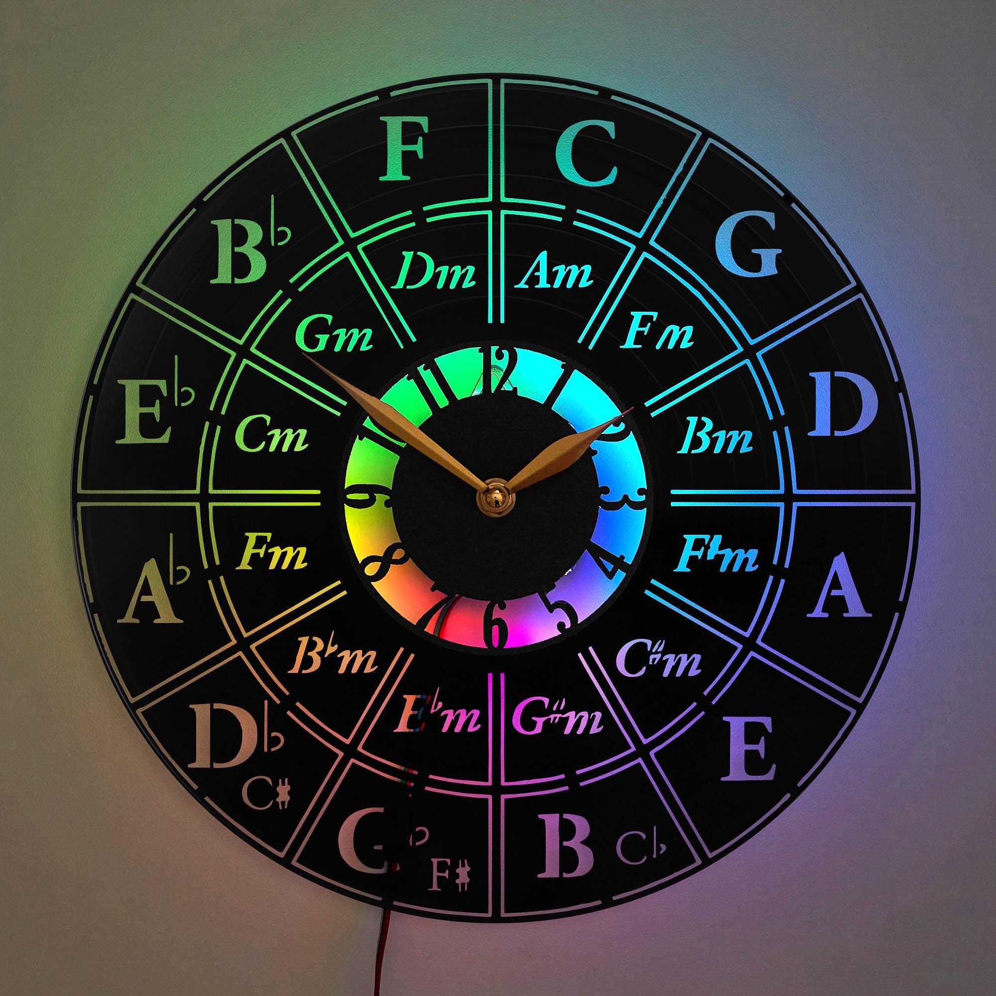 Circle of Fifth Clock, Guitar Clock, Music Theory Clock, Musical Notes ...