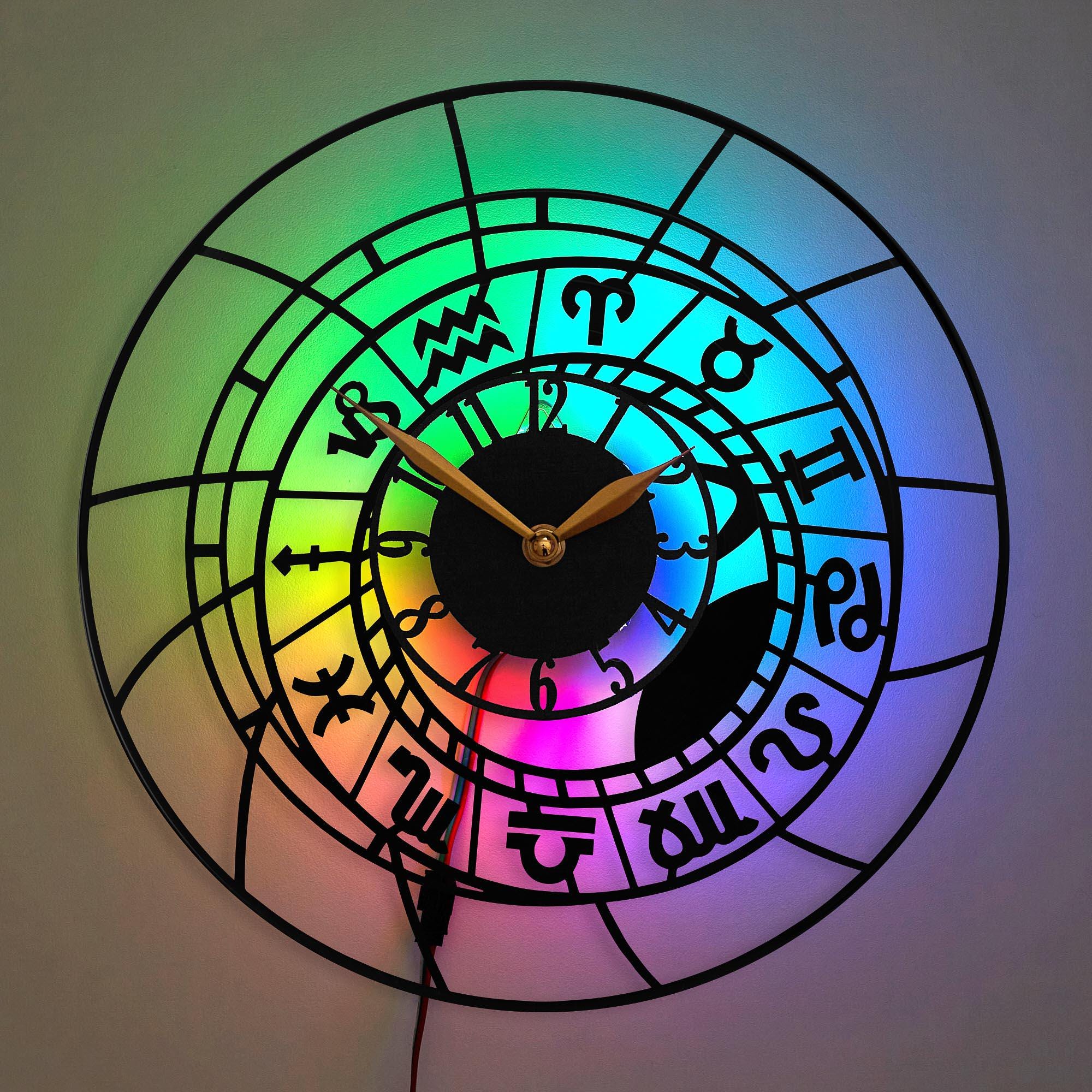 Horoscope symbols Clock, Astrology Clock, Zodiac Signs Clock ...