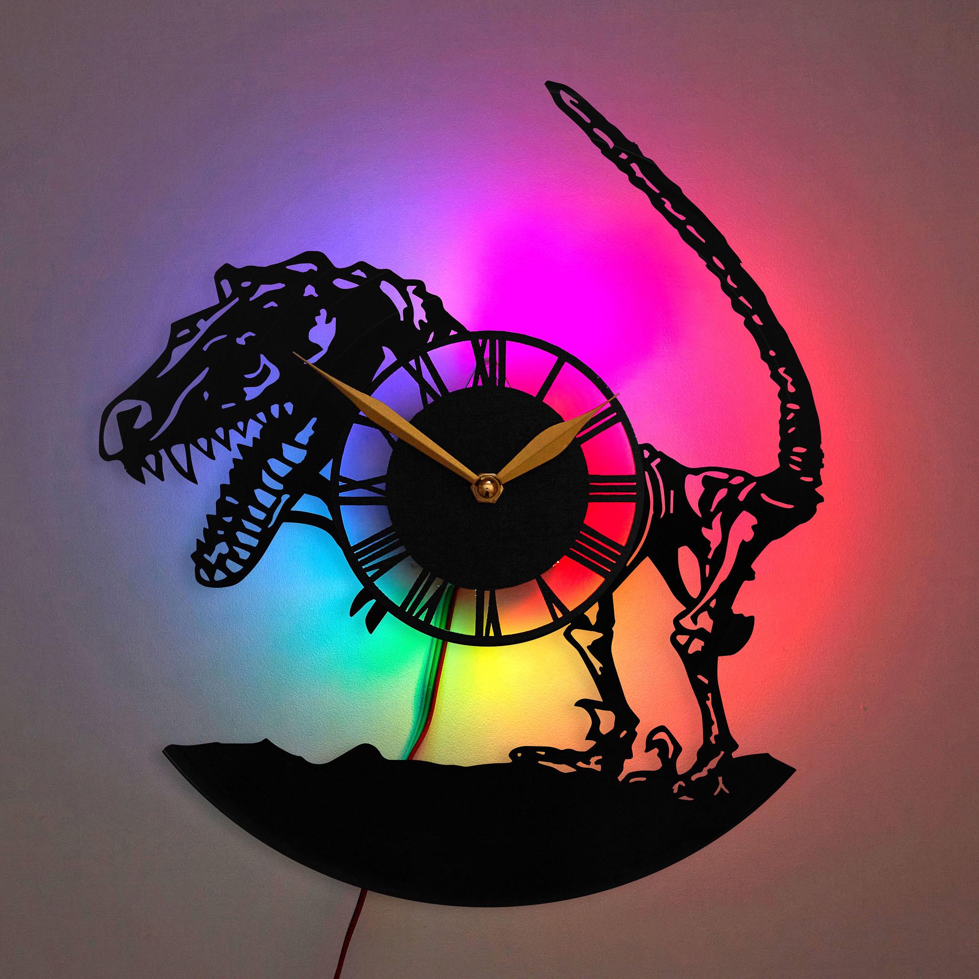 T Rex Wall Clock, Dinosaur Clock, Dinosaur Clock, Skeleton Clock, Preh ...